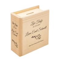 China Silk-screen Printing/Burned Logo Wooden Money Saving Box for Kids in Custom Book Shape for sale