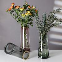 China Modern Style Green Glass Vase Customized Pure Color Home Decoration for Anniversary for sale
