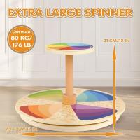 China Wooden Spinner Seat Sit and Spin Bigger Size Laser Engrave Classic Spinning Activity Toy for sale