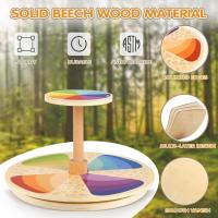 China Wooden Spinner Seat Sit and Spin Bigger Size Laser Engrave Classic Spinning Activity Toy for sale
