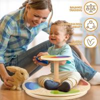 China Wooden Spinner Seat Sit and Spin Bigger Size Laser Engrave Classic Spinning Activity Toy for sale