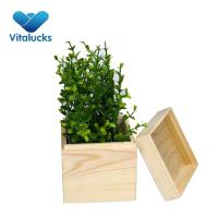 China Customized Small Square Gift Wooden Box Made of Solid Wood for Environmental Benefits for sale