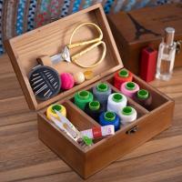 China Convenient Layered Wooden Sewing Storage Box with Modern Folding and Easy Organization for sale