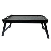 China Silk-screen Printing Natural Breakfast Wooden Bed Tray with Foldable Legs Kitchen Serving for sale