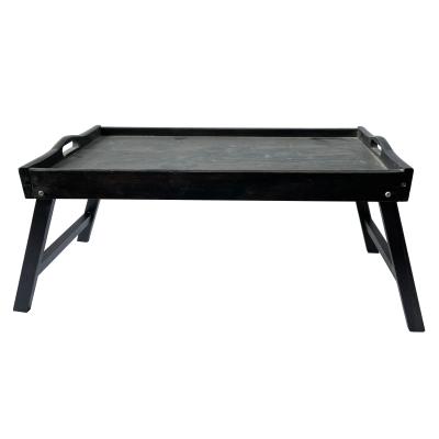China Silk-screen Printing Natural Breakfast Wooden Bed Tray with Foldable Legs Kitchen Serving for sale