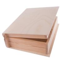 China Customized Pine Wood Color Book Shaped Box for Fancy Unfinished Wooden Gift Craft for sale