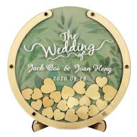 China Wedding Decoration Prop Custom Size Wooden Frame with Unique Guest Book Sign Drop Top for sale