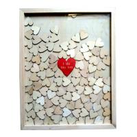 China Wedding Decoration Prop Custom Size Wooden Frame with Unique Guest Book Sign Drop Top for sale