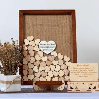 China Wedding Decoration Prop Custom Size Wooden Frame with Unique Guest Book Sign Drop Top for sale
