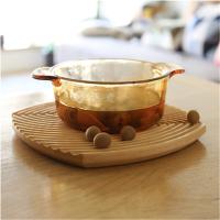 China Nordic Style Water Corrugated Beech Wooden Decorative Trays 19.3x19.3x2cm Accepeted for sale