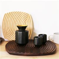China Nordic Style Water Corrugated Beech Wooden Decorative Trays 19.3x19.3x2cm Accepeted for sale