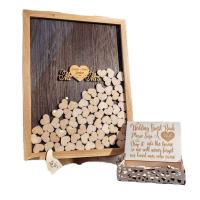 China Wedding Decoration Prop Custom Size Wooden Frame with Unique Guest Book Sign Drop Top for sale