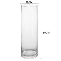 China Thick Clear Glass Tall Glass Cylinder Vase for Modern Style Holiday Selection for sale