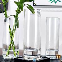 China Thick Clear Glass Tall Glass Cylinder Vase for Modern Style Holiday Selection for sale