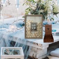 China Wood and Glass Romantic Wedding Decoration Custom Drop Top Frame with Large Photo Insert for sale