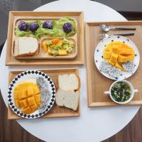 China Concise Style Wooden Food Serving Trays Customized Designs Ideal for Food and Drinks for sale