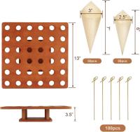 China Wooden Ice Cream Cone Holder Stand in Plain Color for Food Trucks or Catered Events for sale