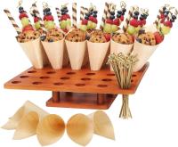 China Wooden Ice Cream Cone Holder Stand in Plain Color for Food Trucks or Catered Events for sale