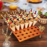 China Wooden Ice Cream Cone Holder Stand in Plain Color for Food Trucks or Catered Events for sale