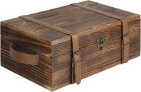 China 34x20x10cm Customized Double Bottle Wine Box with Latched Lid and Leather Handle for sale