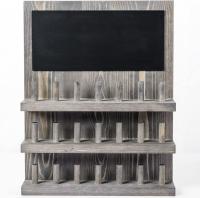 China 21 Peg Wooden Ring Holder for Wall Mounted Vintage Gray Solid Wood Jewelry Display for sale