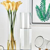 China Custom Houseware Big Clear Glass Vase for All-Season Decoration 10-20cm Diameter for sale