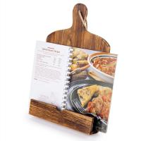 China Stylish Pine Wood Cookbook Stand with Standing Installation and Brown Cutting Board for sale
