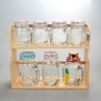 China Stylish and Transparent Glass Storage Jar with Colored Plastic Cover 100% Food Safe for sale