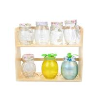 China Stylish and Transparent Glass Storage Jar with Colored Plastic Cover 100% Food Safe for sale