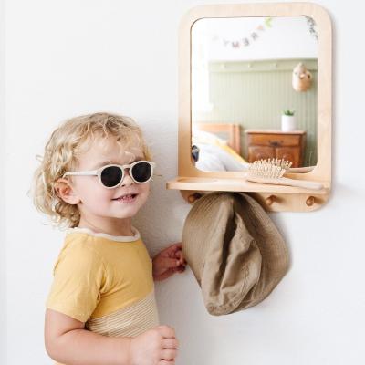 China Entryway Mirror with Hooks and Shelf Organizer Self Rustic Design Style for sale