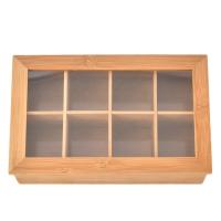 China Industrial Toy Custom Print Bamboo Wooden Tea Packaging with Glass Top Unfinished for sale