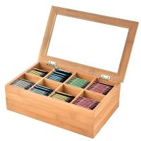 China Industrial Toy Custom Print Bamboo Wooden Tea Packaging with Glass Top Unfinished for sale