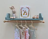 China As Your Request Blue Nursery Shelf with Clothes Hanger Organize Your Child's Clothing for sale