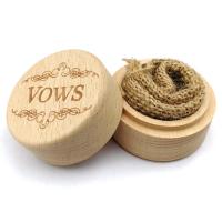 China Small Wood Ring Box for Beautifully Proposing Marriage Handmade Beech and Walnut for sale