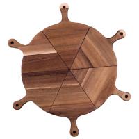 China OEM ODM Accepted Customized Size Eco-Friendly Non Stick Dinner Wood Pizza Plate Serving Tray 6pcs for sale
