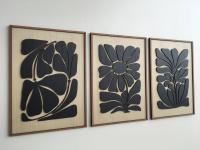 China Home Appliance Mid Century Modern Wall Art for Boho Room Leafy Art in Minimal Black and White for sale