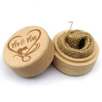 China Small Wood Ring Box for Beautifully Proposing Marriage Handmade Beech and Walnut for sale