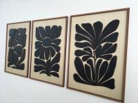 China Home Appliance Mid Century Modern Wall Art for Boho Room Leafy Art in Minimal Black and White for sale