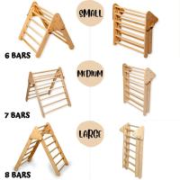 China Customized Indoor Fitness Wooden Climbing Triangle Set for Kids Montessori Playground for sale