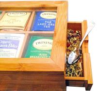 China Varnishing Drawer Pine Wood Tea Assortment Box in Customized Color for Tea Collection for sale