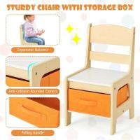 China Children Wooden Activity Table and 2 Chairs Kids Learning Toy Set with Storage Drawer for sale