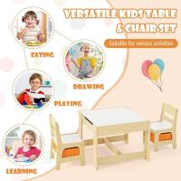 China Children Wooden Activity Table and 2 Chairs Kids Learning Toy Set with Storage Drawer for sale