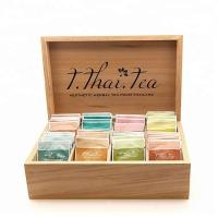 China 8 Compartment Wooden Tea Box in Plain Color Suitable for Silk-screen Printing for sale
