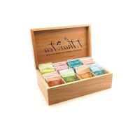 China 8 Compartment Wooden Tea Box in Plain Color Suitable for Silk-screen Printing for sale
