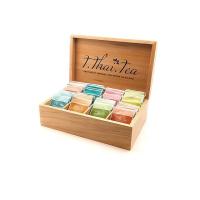 China 8 Compartment Wooden Tea Box in Plain Color Suitable for Silk-screen Printing for sale
