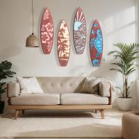 China Summer Hawaiian Tropical Surf Boards Decor for Wall As Your Request Party Beach Art for sale