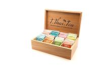 China 8 Compartment Wooden Tea Box in Plain Color Suitable for Silk-screen Printing for sale