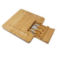China All-Season Bamboo Serving Tray with Cheese Board and Customized Logo Acceptable Knife Set for sale