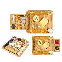 China All-Season Bamboo Serving Tray with Cheese Board and Customized Logo Acceptable Knife Set for sale