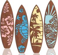 China Storage Containers Decorative Surfboard Wall Decor for Summer Hawaiian Beach Getaway for sale